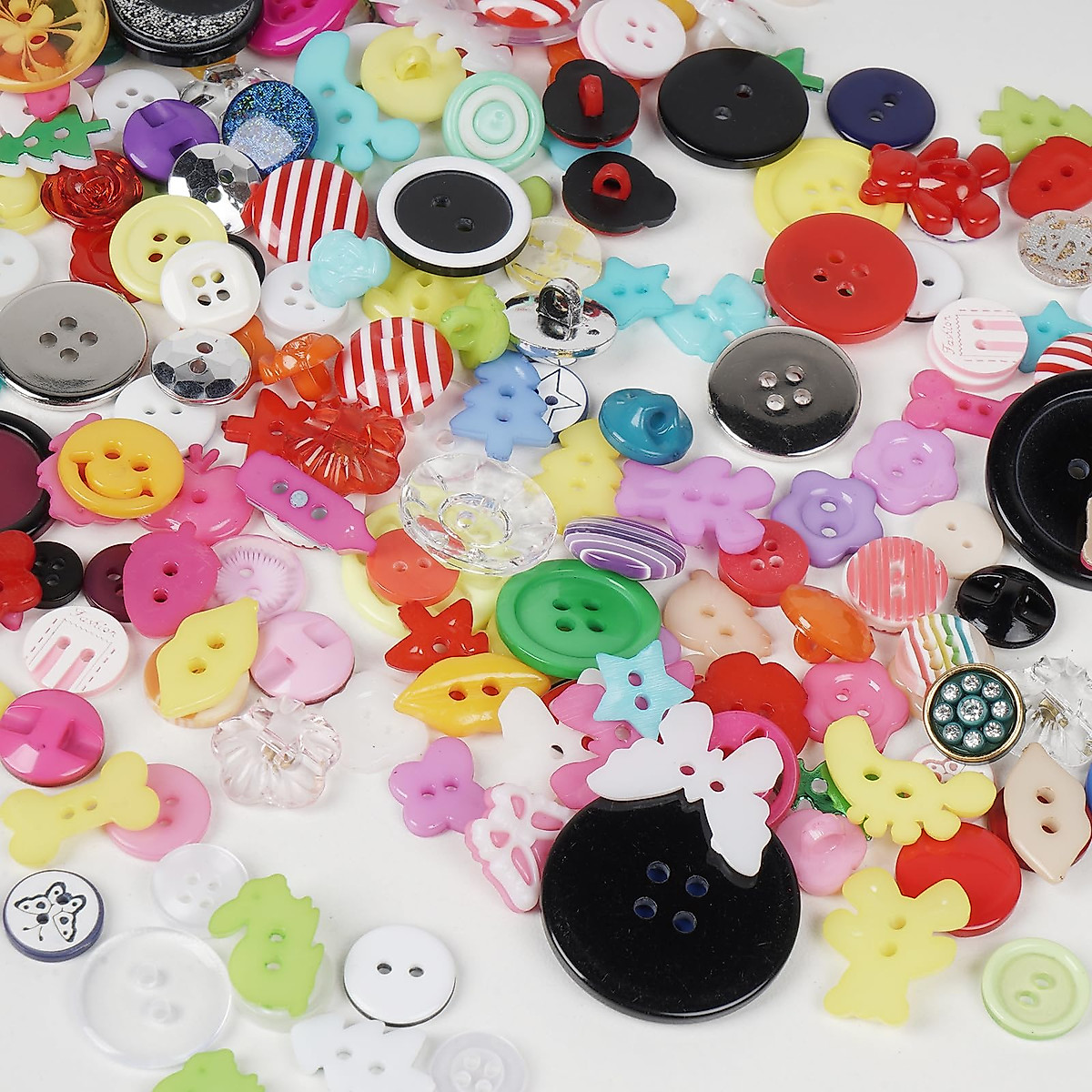 Chenkou Craft Random 100pcs Small Plastic Buttons DIY Sewing Craft Accessory (Mix)