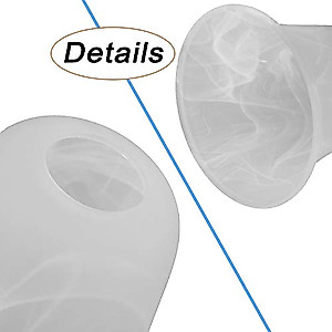 Anmytek 3 Pack Bell Shaped Alabaster Glass Lamp Shade, Lighting Fixture Accessory Lampshade Glass Replacement with 1-5/8-inch Opening Fitter, A00043