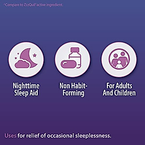 HealthA2Z Nighttime Sleep Aid 96 Softgels | Diphenhydramine HCl | Fast Acting | Non Habit-Forming | Adult Sleeplessness LiquiCaps