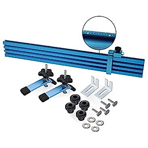 POWERTEC 24" Drill Press Fence Set w/T Slot Fence, Mounting Brackets, Flip Stops, Hold Down Clamps, Hardware for T-Slot Drill Press Table Tops, 71633