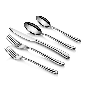 Artaste 56525 Rain II Forged 18/10 Stainless Steel Flatware 20 Piece Set, Service for 4, Silver