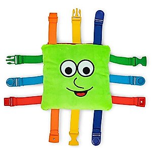 Buckle Toys - Buster Square - Learning Activity Toy - Develop Fine Motor Skills and Problem Solving - Toddler Travel Essential - Educational Classroom Must Have