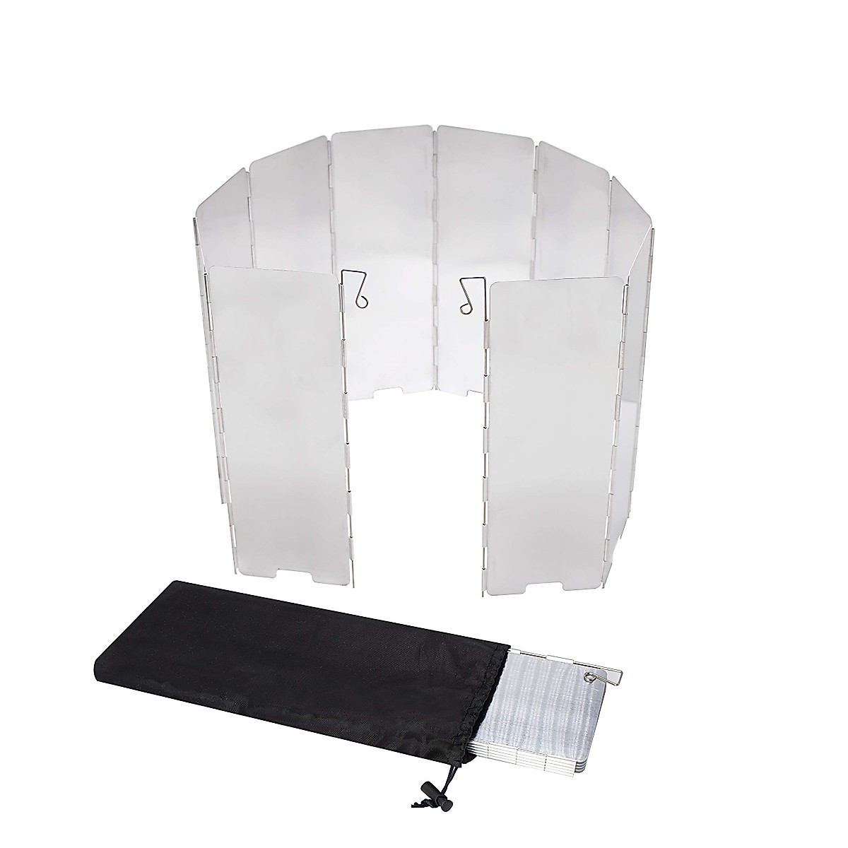 BATDIYOW 10 Plates Ultralight Folding Outdoor Stove Windscreen Aluminum Camping Stove Windshield Lightweight with Carrying Bag for Camping Picnic Backpacking Cooking