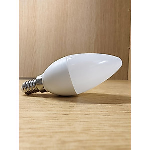 BOMSEUMIC LED Light Bulb C37, Warm White 6500K, Equivalent Candelabra LED Light Bulbs, Replacement Bulb for Chandelier, Candle Lightbulbs, Non-Dimmable, 1 Pack