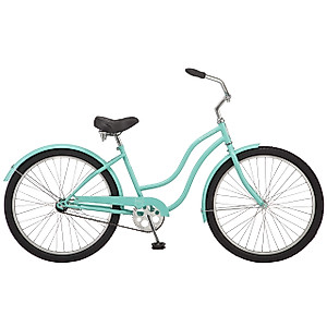 Schwinn Mikko Beach Cruiser Bike for Adult, Single Speed, Coaster Brake, 26-Inch Wheels, 17-Inch Steel Frame, Full Front & Rear Fenders, Classic Handlebar, Teal