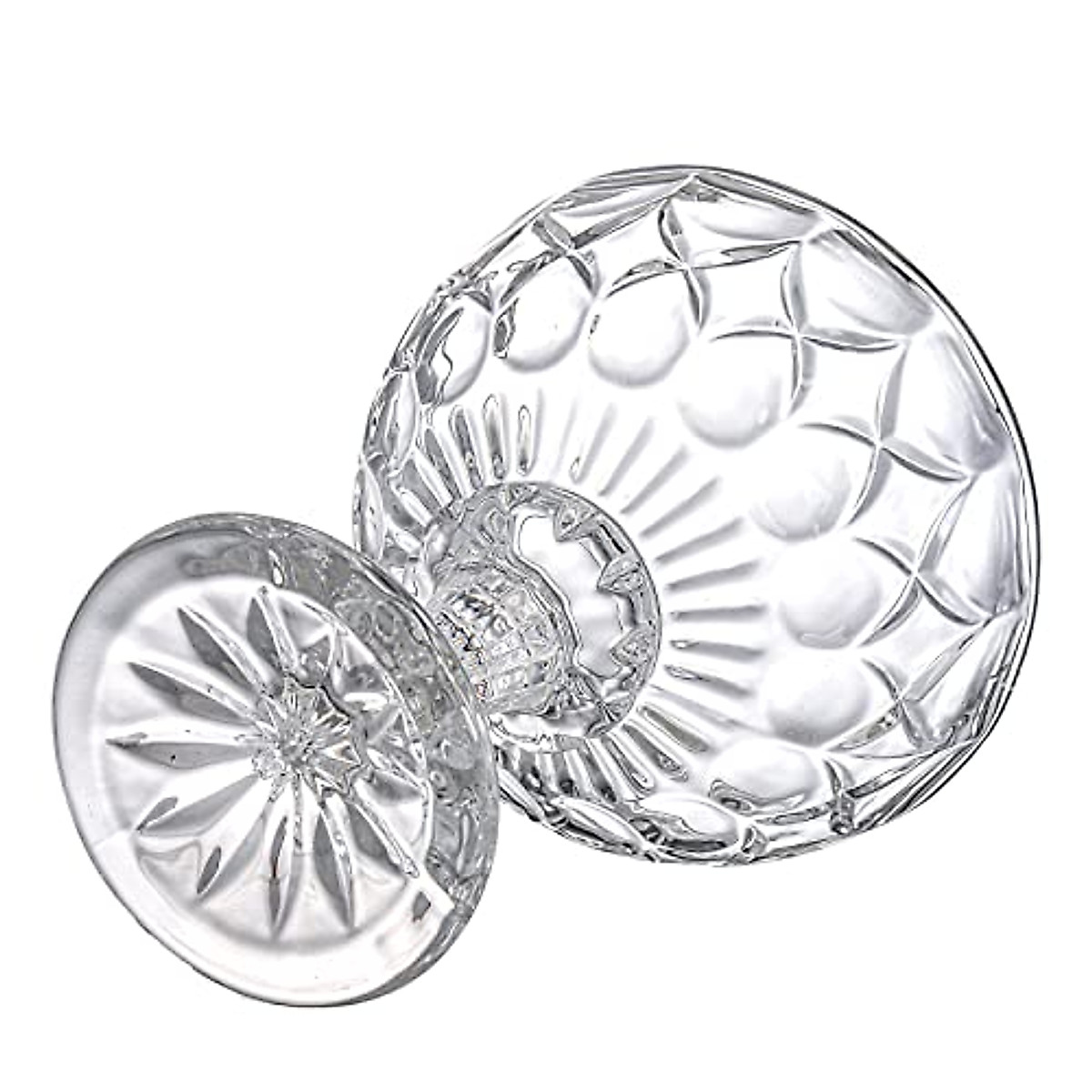 Dicunoy 6 Pack Glass Ice Cream Bowls, 8 OZ Footed Dessert Cups, Clear Crystal Mousse Dishes, Coupe Salad Bowls for Fruit, Sundae, Snack, Cocktail, Condiment, Trifle, Individual Serving