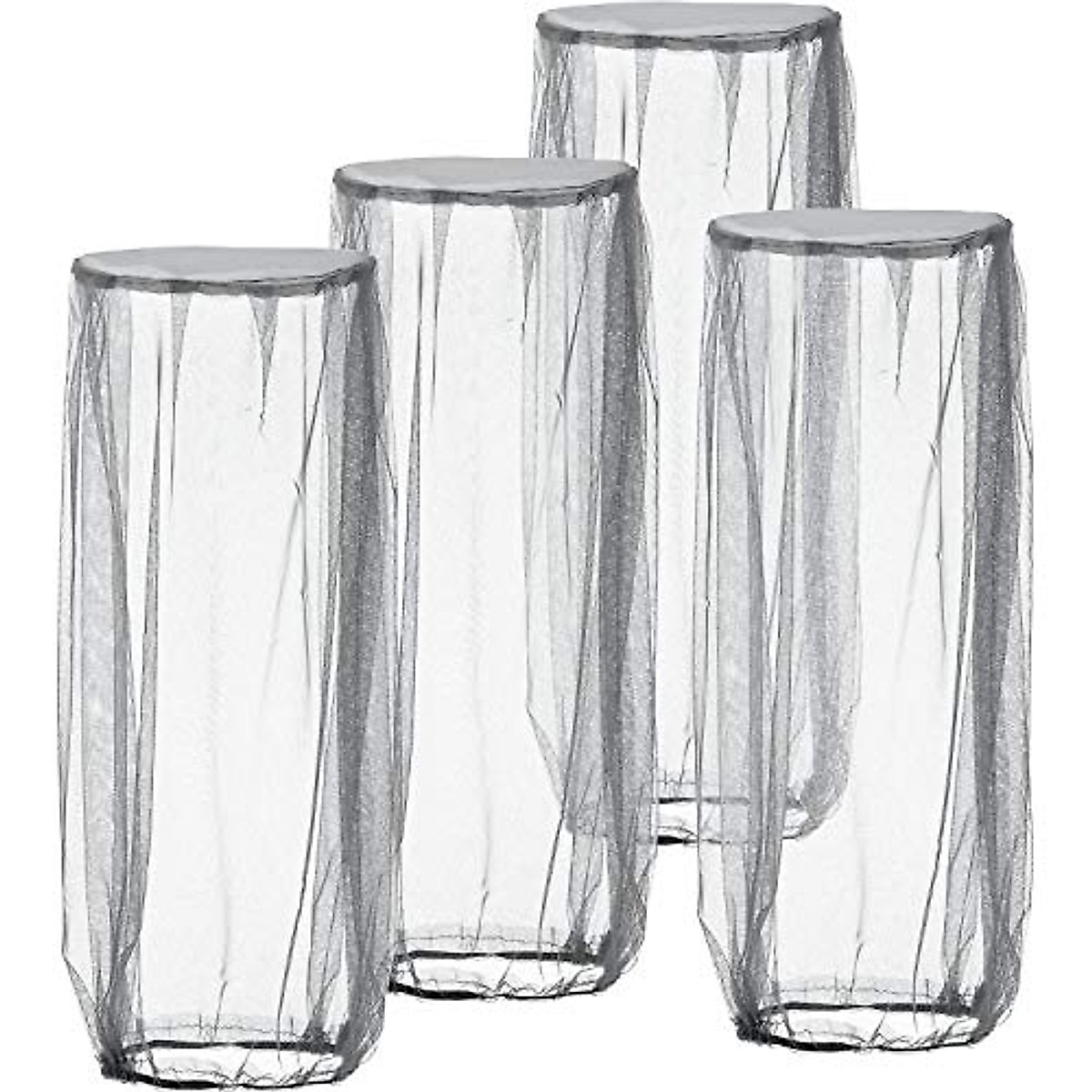 4 Pack Head Net Face Netting Neck Cover Netting Mesh Net for Outdoor Activity (Big Size, Grey)