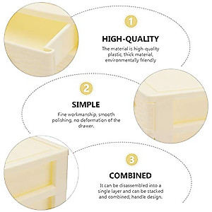 DOITOOL Skincare Storage Organizer Desktop Jewelry Storage Drawer Makeup Organizer Earring Holder Stand Cosmetic Storage Container for Home Girl Bedroom (Beige) Tabletop Storage Bin