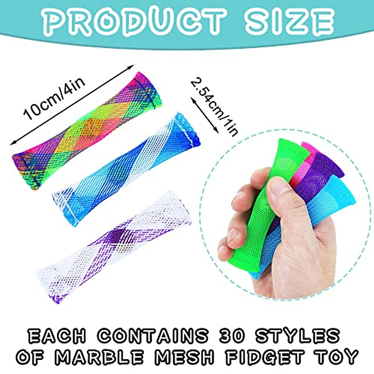 44 Pcs Mixed Color Marble Mesh FIDGET TOY Stress Relieve toy, Focus Enhance, Relieves Stress and Increase Focus for Adults and Children, has helped with ADHD ADD OCD Autism