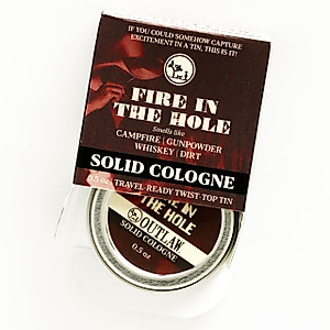 Fire in the Hole Campfire-Scented Solid Cologne - Campfire, Gunpowder, Sagebrush, and Whiskey Scent - Men’s or Women’s Cologne - By Outlaw