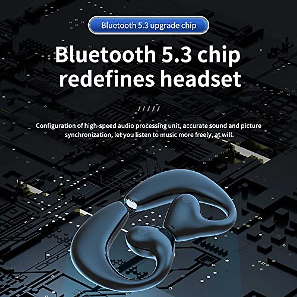 True Wireless Bone-Conduction Bluetooth Headset 5.3 No in Ear Ear HiFi Audio Quality Dual HD Call 480H Long Endurance Can Not Be Thrown Off The Sports Head