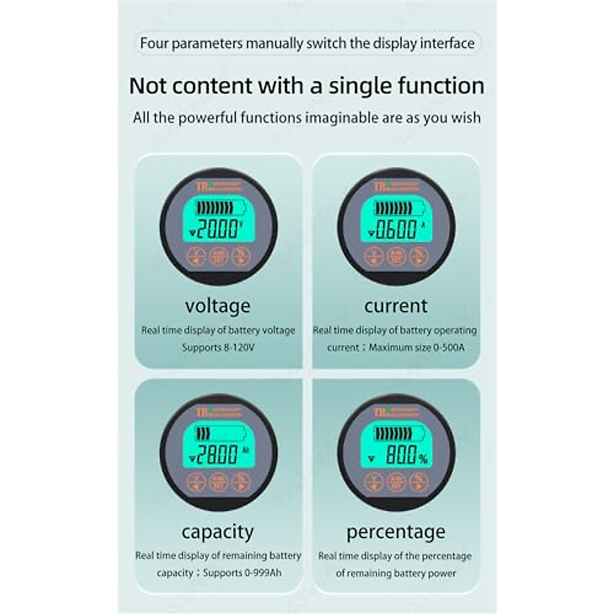AiLi Voltmeter Ammeter Voltage Current Meter Voltmeter Ammeter 100V 350A Caravan RV Motorhome 999 AH