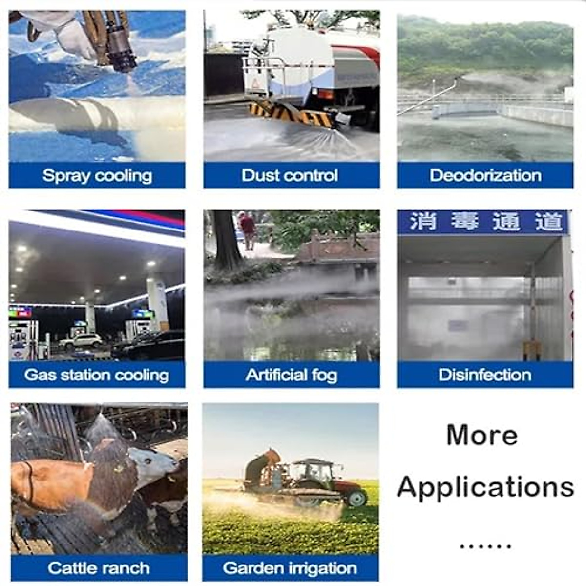 Outdoor Misting Cooling System kit with Pump Filter Kit, Misting Line + Brass Misters, Garden Cooling System DIY Micro Drip Irrigation System for Patio, Garden, Lawn, Home Irrigation, Greenhouse, Gray