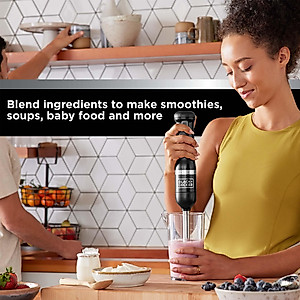 BLACK+DECKER Kitchen Wand Cordless Immersion Blender, Hand Blender with Charging Dock, Black (BCKM1011K10)