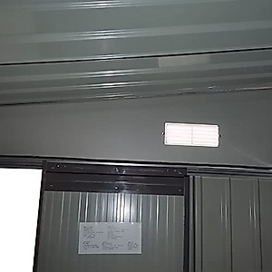 Outsunny 11' x 9' Steel Garden Storage Shed Outdoor Metal Lean to Tool House with Double Sliding Lockable Doors & 2 Air Vents, Grey