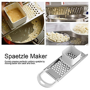 Stainless Steel Spaetzle Maker, Convenient Storage Space Saving Quickly Create Perfect Even Spots Savoury Sweet Dishes Great Substitute for Pasta Rice Potatoes
