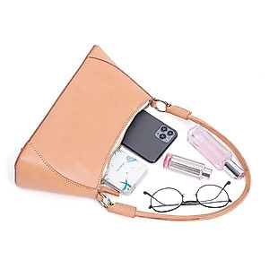 Vintage Handmade Full Leather Underarm Shoulder Bag Cowhide Handbag for Women Purse High-grade Vegetable Tanned Leather