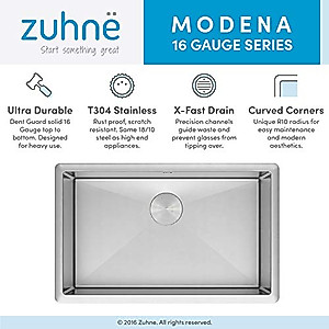 Modena Undermount Kitchen Sink Set, 16-Gauge Stainless Steel (32-Inch Single Bowl)
