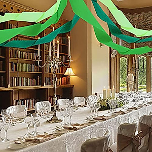 TKEJZu Green Crepe Paper Streamer 492 Feet 6 Rolls Green Crepe Streamers Spring Party Backdrop Decor for Green Theme Birthday Wedding Baby Shower Irish Lucky Day Hanging Party Decoration