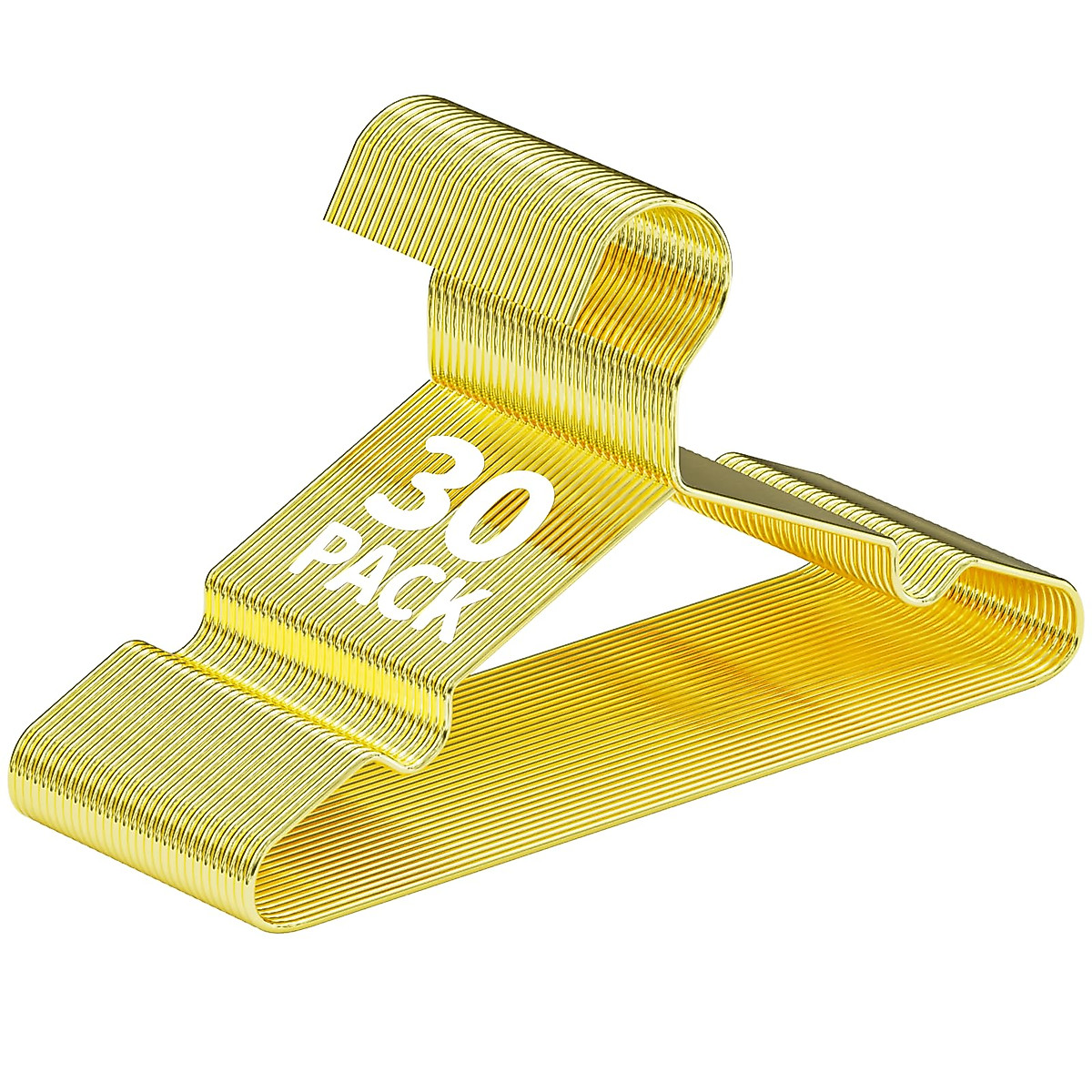 SPECILITE 11.8'' Gold Kids Baby Hangers 30 Pack, Strong Metal Wire Baby Clothes Hangers for Closet, Space Saving Childrens Hangers for Toddler Clothes, Cute Infant Hanger