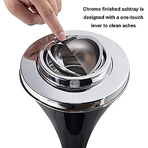 Floor Standing Ash Tray with Lid Stainless Steel Contemporary Self-Cleaning Smoking Ashtray Creative Smart Cigarette Detachable Ashtrays 23.5 High Patio Windproof Ash Holder for Indoor or Outdoor