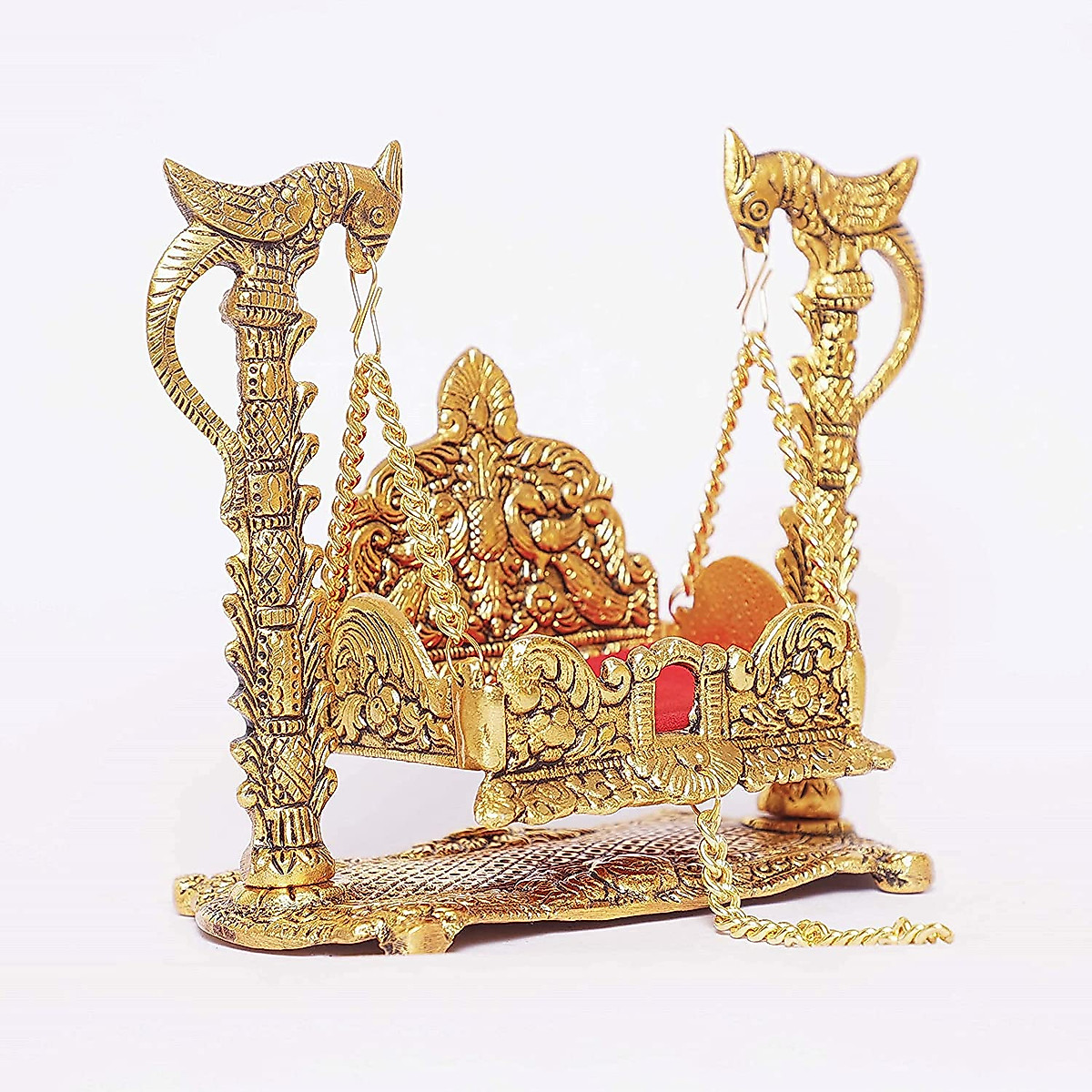 Beautiful Metal Swing Laddu Gopal Jhula for Home Decor Showpiece Gift 6inch Approx.