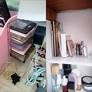 Tecbeauty 2pcs Makeup Palette Organizer Clear Cosmetic Eyeshadow Palettes Storage Tray - 15 Slots