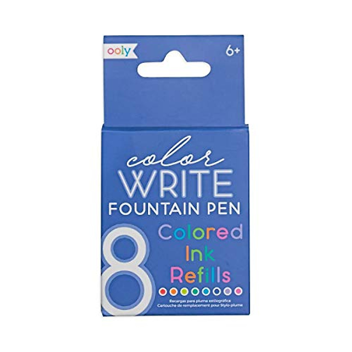 OOLY, Color Write, Fountain Pens Colored Ink Refills, Set of 8, Ooly Fountain Pen Refill Pack, Set of 8 Premium Colors, Great Cartridges for Writing, Drawing, Scrapbooking, and Calligraphy