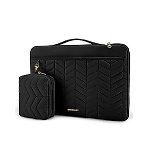 BAGSMART 13-14 inch Laptop Sleeve with Handle, Puffy Padded Laptop Case with Accessories Bag, MacBook Case Sleeve Fitted with MacBook Air Pro 13.3 inch 14 inch, Computer Sleeve Fitted with Dell,HP