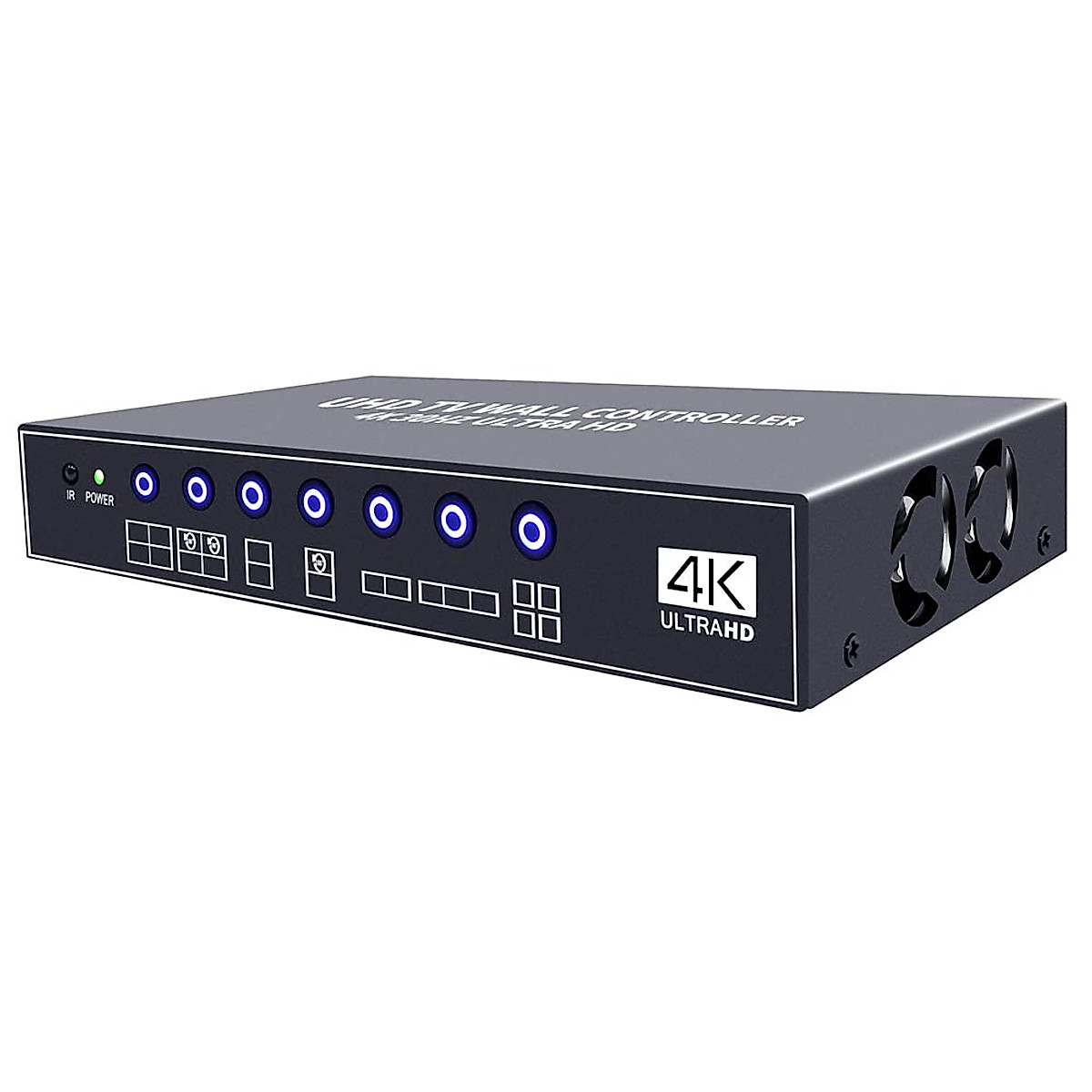 ISEEVY 4K UHD Video Wall Controller 2x2 1x2 2x1 TV Wall Processor Support 3840x2160@30 HDMI Input for 4 TV Splicing Display