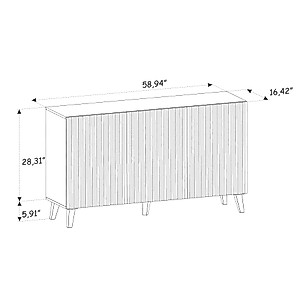 Homlando The Ravenna Living Room 3 Piece Set - TV Stand Ravenna Cabinet - Sideboard Chest of Drawers - Coffee Table - Made in EU Modern Furniture - Black/Natural Oak