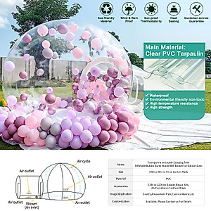 ZLPOWER Inflatable Bubble House Tent Clear Kids Party Balloon Outdoor Transparent Tarpaulin PVC with Blower Clear Dome Garden for Wedding Party Rent Outdoor Backyard Festival (3m/10ft)