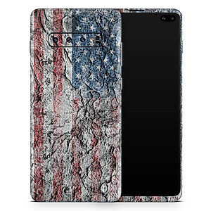 DesignSkinz Aged and Wrinkled American Flag Protective Vinyl Decal Wrap Skin Cover Compatible with The Samsung Galaxy S20 (Screen Trim & Back Glass Skin)