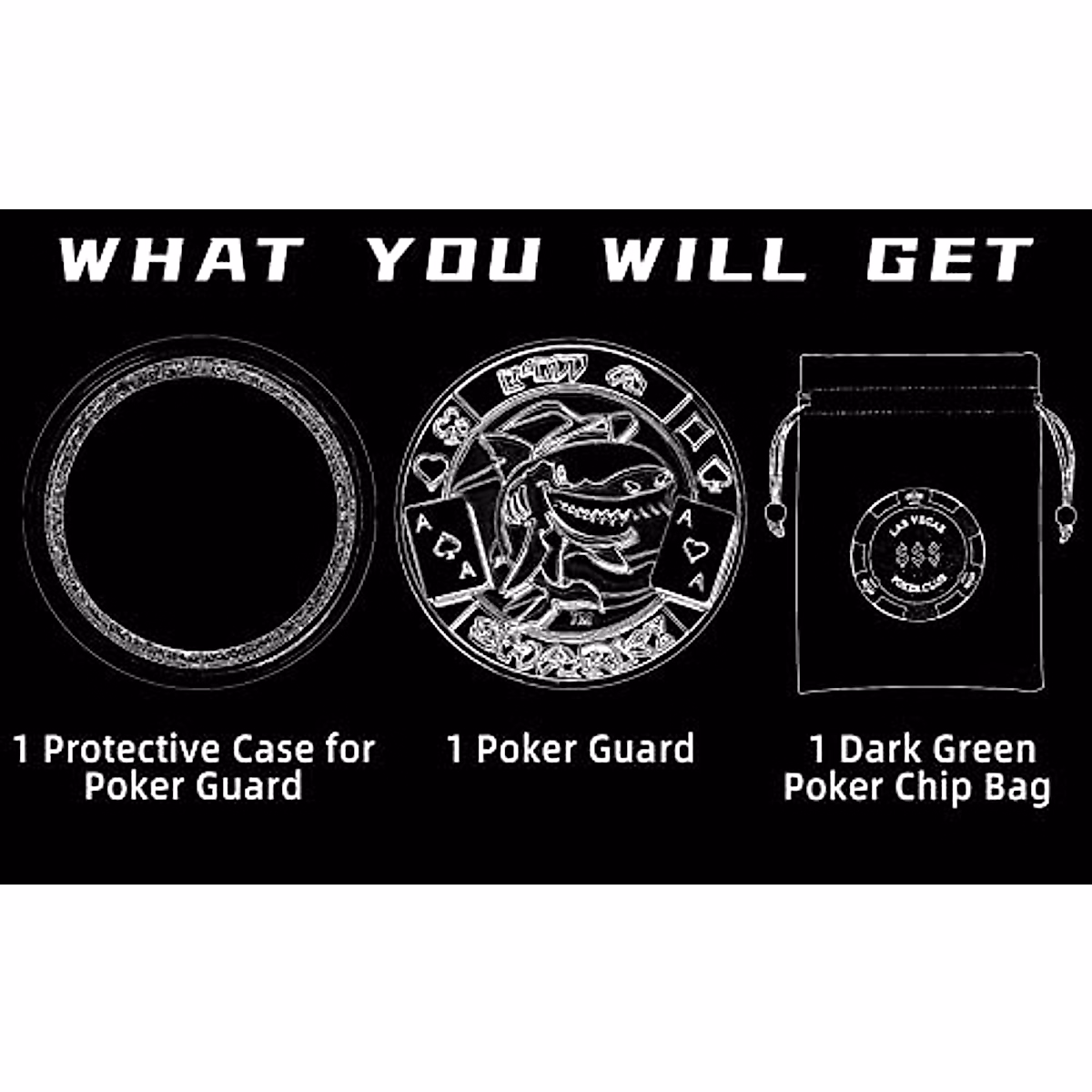 Poker Guard, Weights for Poker, Poker Gifts for Men, Poker Card Protector, Poker Accessories, Poker Chips with Plastic Case (Lucky Horseshoe)