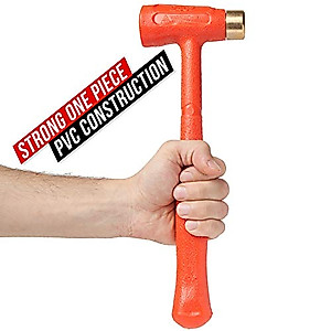 Dead Blow Hammer - 1.5lb Dual Head Brass Tip, TuffMan Tools