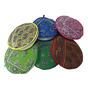 Tortilla Warmer Microwave Safe / Microwaveable Container Round 8in With Bandana-like desing, two layers, this container will keep your tortillas warm/ Mexican Tortillas Warmer