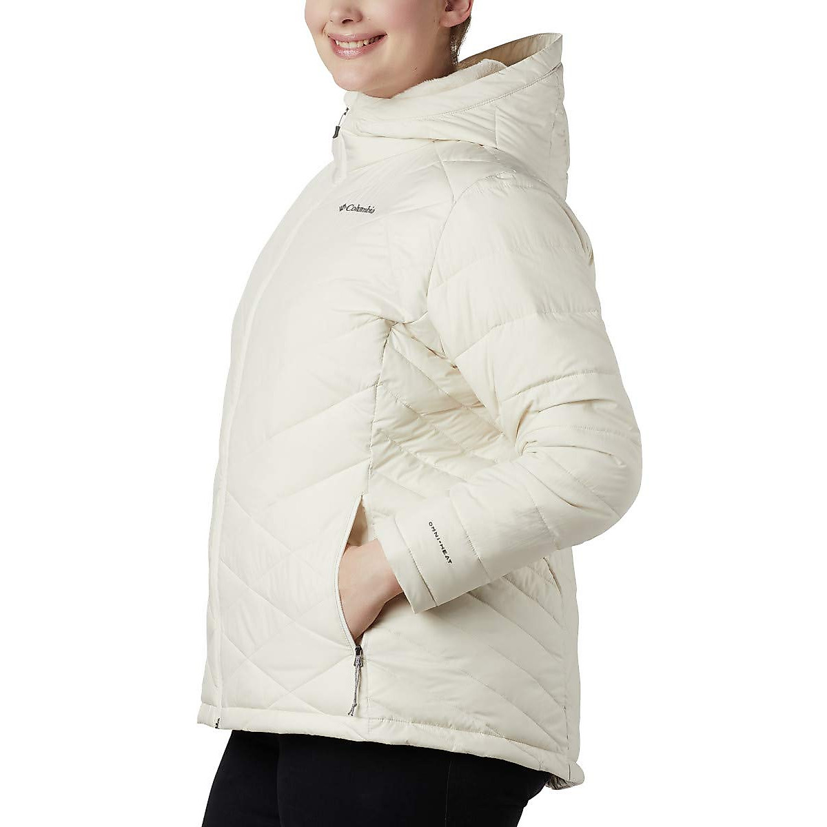 Columbia Women's Standard Heavenly Hooded Jacket, Chalk, Medium