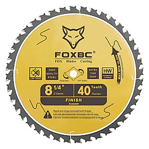 FOXBC 8-1/4 Inch Table Saw Blade 40 Tooth, Replacement for Freud Diablo D0840, DeWalt DWA181440 Finishing Circular Saw Blade, DeWalt DWE7485 Table Saw with 5/8" Arbor, Diamond Knockout