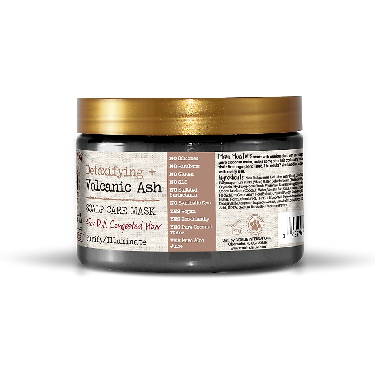 Maui Moisture Detoxifying Volcanic Ash Scalp Care Mask, Coconut, 12 Ounce