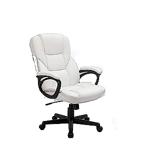 Faux Leather High-Back Executive Office Chair with Lumbar Support, White Office Chair Ergonomic (Color : All)