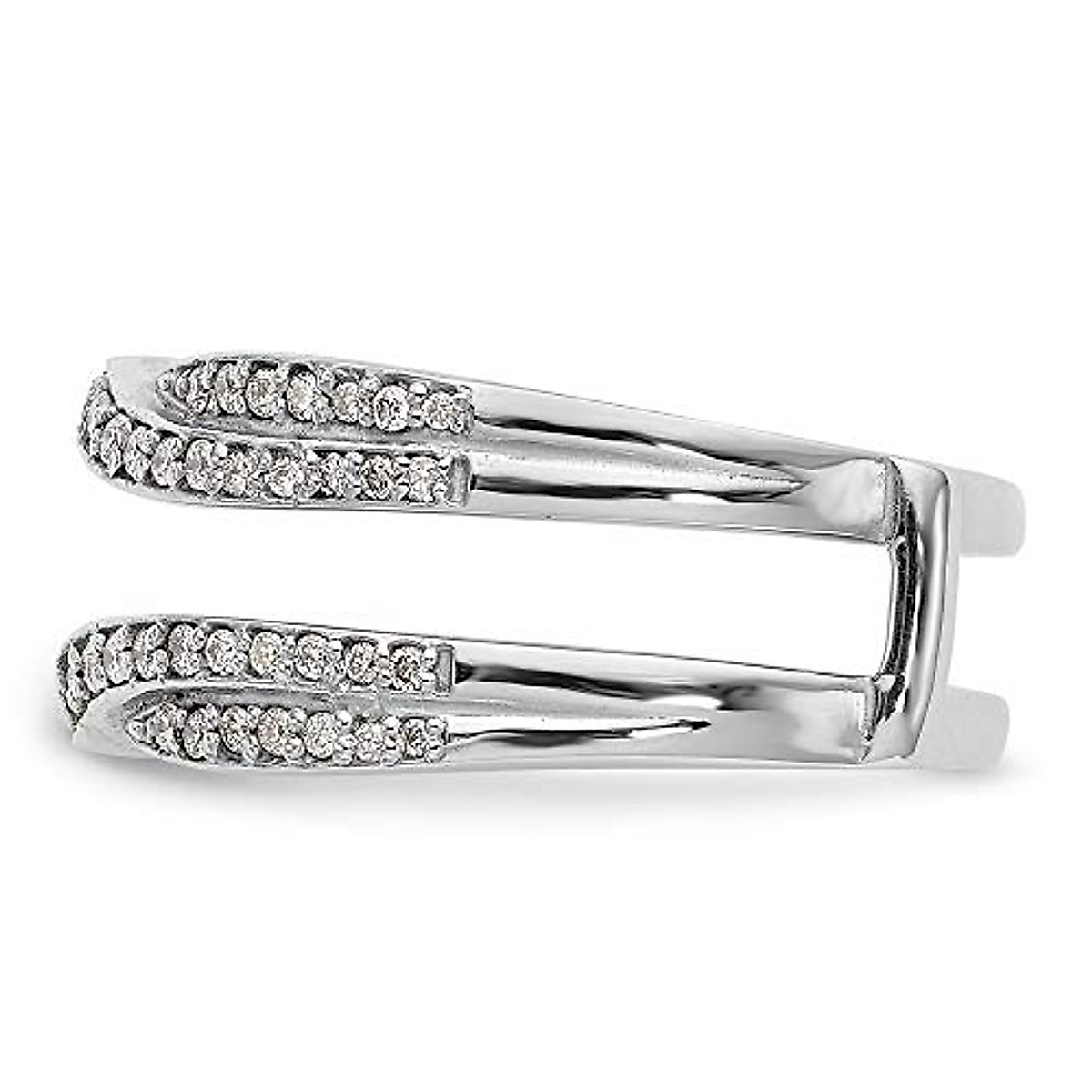 Solid 14K White Gold Engagement Wedding Ring Diamond Guard Size 7 (.498 cttw.)