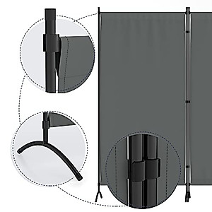 Morngardo Room Divider Folding Privacy Screens 3 Panel Partitions Dividers Portable Separating for Home Office Bedroom Dorm Decor (Grey)