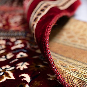 Modefa Turkish Islamic Prayer Rug - Multi Person Janamaz Sajada for Family or Mosque - Large Gathering & Group Praying Carpet - Wide Velvet Praying Mat (6 Person: 43 x 118 in)