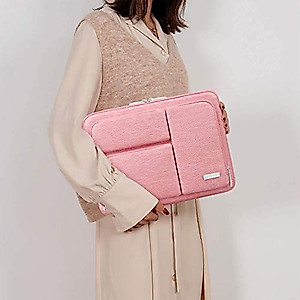 Lacdo Laptop Sleeve for Women, Laptop Sleeve Case for 13 inch New MacBook Air M2 A2681 M1 A2337 A2179 A1932, 13" New MacBook Pro M2 M1 A2338 A2251 A2289 A2159, 12.9" New iPad Pro Computer Bag, Pink