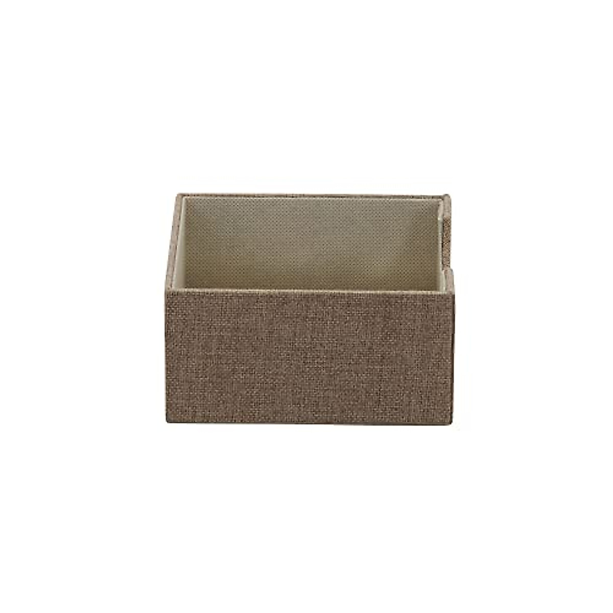 Household Essentials Double Accessory Organizer Tray, Small Square Organizer, Sleek and Stylish, Sturdy Frame with Fabric Covering, Brown