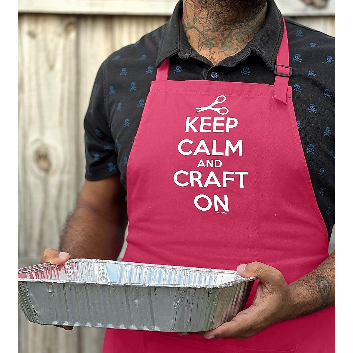 Keep Calm and Craft On Funny Apron for Crafting Crafter Scrapbooking Quilting Sewing Two Pocket Apron for Crafting Scrapbooker Apron Heliconia