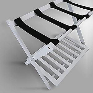 Casual Home Shelf-White Luggage Rack, 26.75" Wide