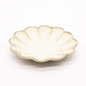 うつわ魯庵 Kaneko Kohei 555-0005 Mino Ware Plate, 5.5 inches (14 cm), Plate, White, Neriwa, Linker