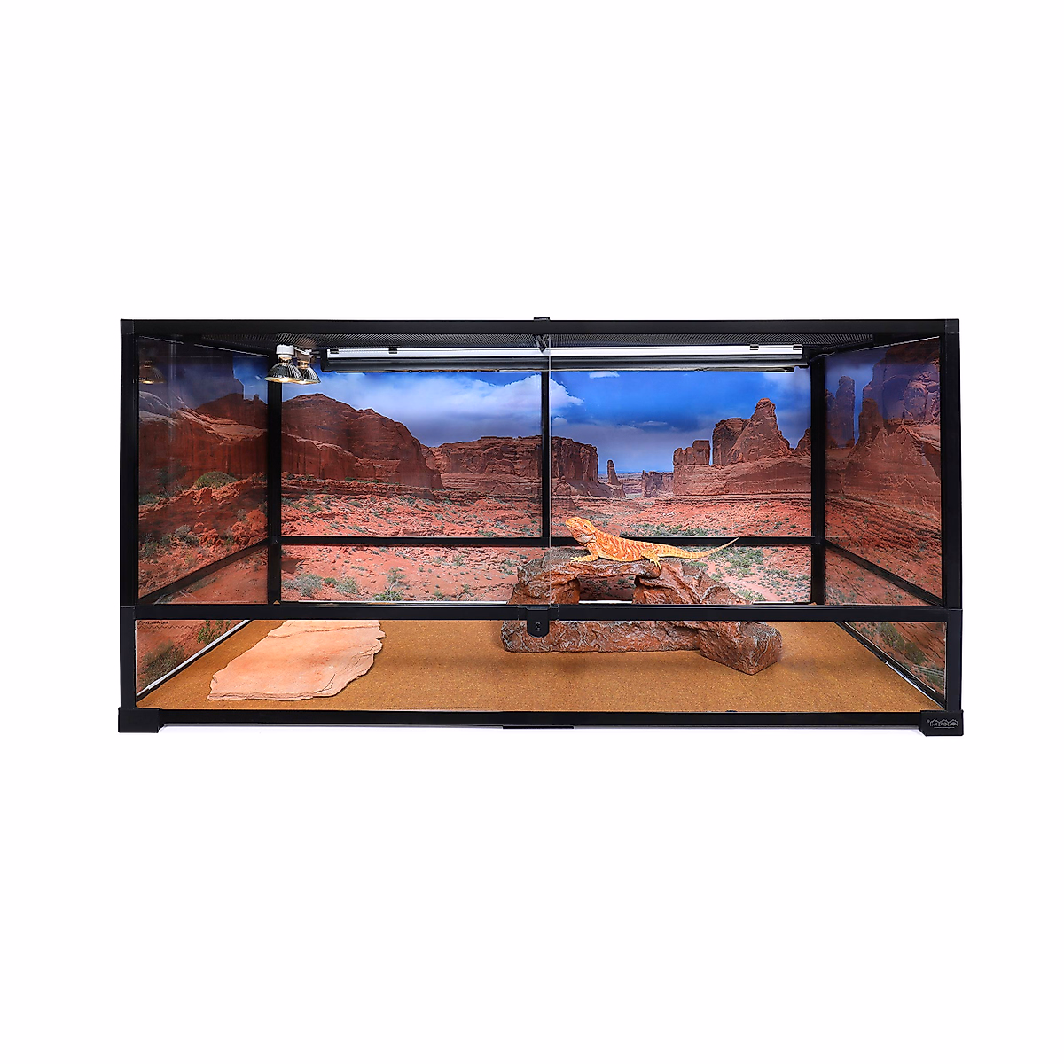 Carolina Custom Cages Reptile Habitat Background; Arches' Park Avenue, for 48Lx24Wx24H Terrarium, 3-Sided Wraparound