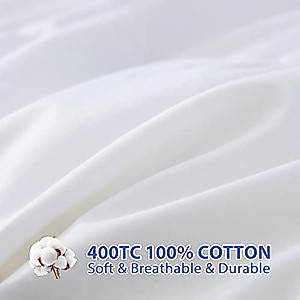 ABENE King Size Extra Thick Fusion Down Feather Filled Bed Mattress Topper for Back Pain, Plush Fluffy Doule Layer Pillowtop Luxury Mattress Pad, Cotton Fabric Soft Featherbed with Bedside Pocket